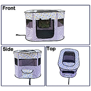 Apatal Portable Pet Playpen, Foldable Cats Exercise Enclosure Pen Tents Cat Delivery Isolation Room Dog Crates Kennel House Great for Indoor Outdoor Travel Use Pets Puppy Kitten Rabbit