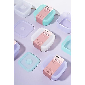 OTB Set of 2 Reusable Silicone Containers Clear, Nesting Leak-free Silicone Food Storage Boxes, BPA Free, Airtight, Dishwasher and Freezer Safe