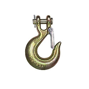 Mega Cargo Control 5/16 Inch G70 Clevis Grab Hook with Latch | Transport Safety Chain Hooks for Rigging Deck Hauler Receiver Hitches Trailer Wrecker Truck (2 - Pack)