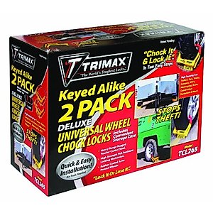 Trimax TCL265 Small Deluxe Keyed Alike Wheel Chock Lock, (Pack of 2)
