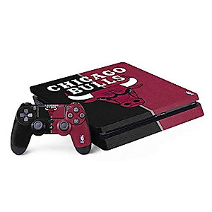 Skinit Decal Gaming Skin Compatible with PS4 Slim Bundle - Officially Licensed NBA Chicago Bulls Canvas Design