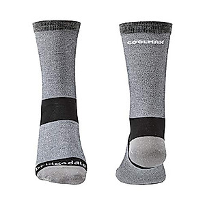 Bridgedale Men's Coolmax Base Layer Liner Socks - 2 Pack, Grey, X-Large