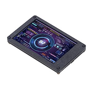 Computer RAM Monitor, Energy Saving USB Mini Screen Eye Protection Adjustable Brightness 3.5in for Company (with Elbow Line)