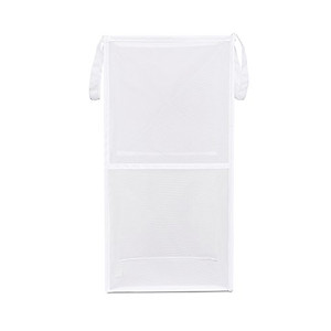 BIRDROCK HOME Pop-Up Magic Hamper - Collapsible Mesh Laundry Hamper - Square - Carry Handles - Dirty Laundry Sorter Mesh Basket - White