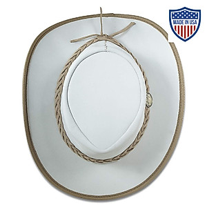 Barmah Hats Squashy Mountain Goat Leather Hat - Item 2055 (XXLarge, Pearl)