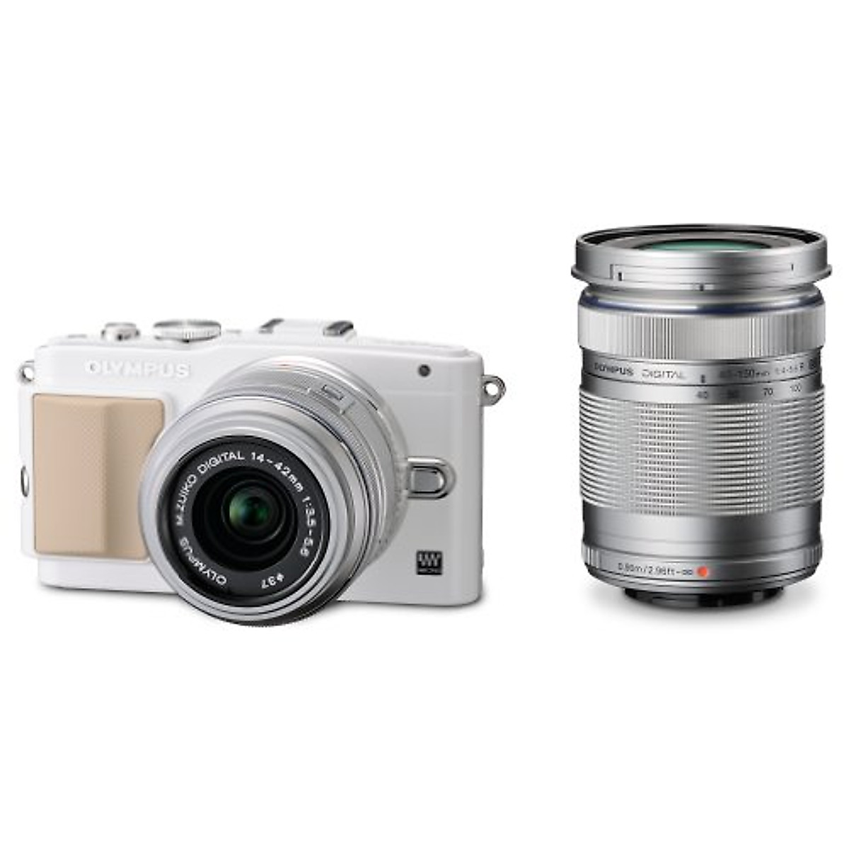 Olympus E-PL5 Interchangeable Lens Digital Camera Double Zoom Kit (White) E-PL5 DZKIT - International Version (No Warranty)