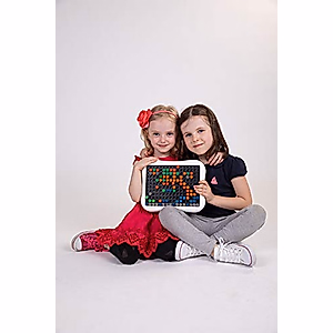 Quercetti Peg Brite Light-Up Toy - Design and Create Mosaic Art on The Peg Board with 120 Pegs & Bright LED Lights, Promotes Creative Thinking and Fine Motor Skills, for Kids Ages 3 Years & Up