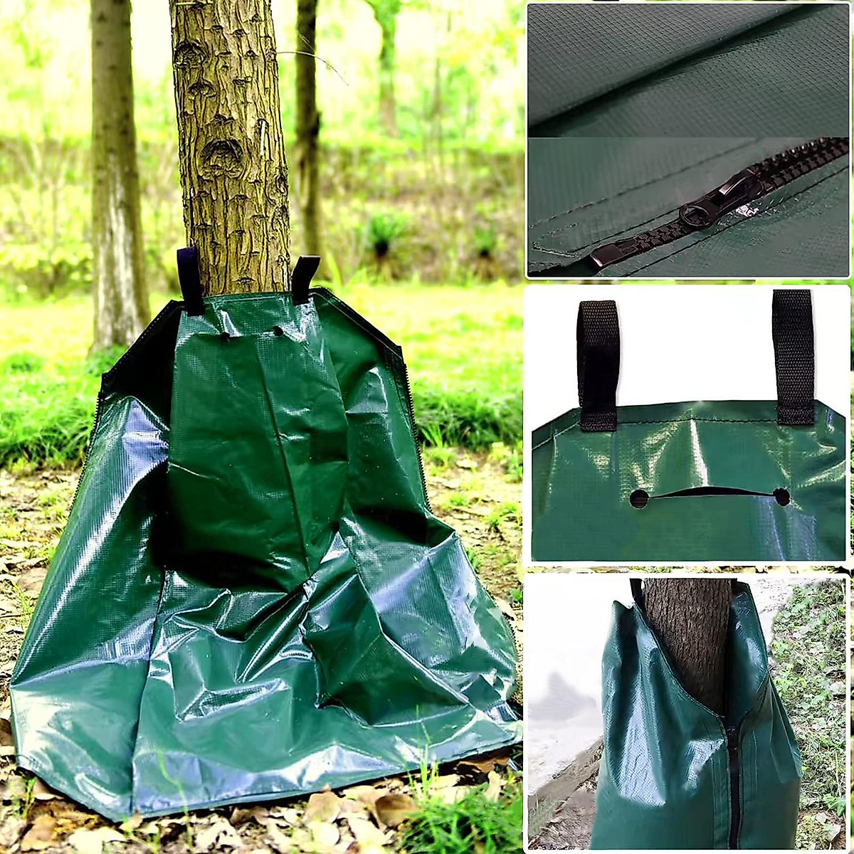 DAENO Gator Tree Water Bag 20 Gallon 2 Pack Tree Ring Slow Release Tree Watering Bag Adjustable for Plants Established Trees with Drip Tube and Zipper Made of Durable PVC Material