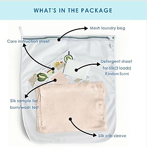 PROMEED 100% Mulberry Silk Crib Sleeve for Baby Hair Loss Prevention, Premium 23 Momme Natural Silk Bassinet Slip for Bassinets/Cradles/Cots/Cribs (Champagne)