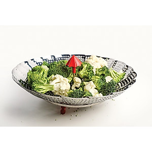RSVP International Endurance Kitchen Collection Expandable Vegetable Steamer, 12-inch, Silicone Feet, Stainless Steel