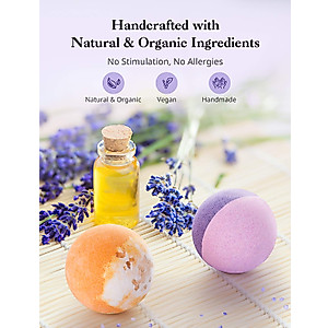 Bath Bombs 12 PCS Gift Set, Ribivaul Handmade Natural & Organic Bath Bomb with Rich Bubbles and Colors, Idea Mother's Day Gift for Men/Women/Kids/Friends