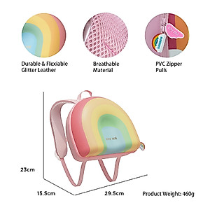 Zoy zoii Kids Backpack, Elegant and Cute Toddler Backpack for Little Girls 2-5, Children Preschool Backpack Mini Travel bag-Dream Series Rainbow