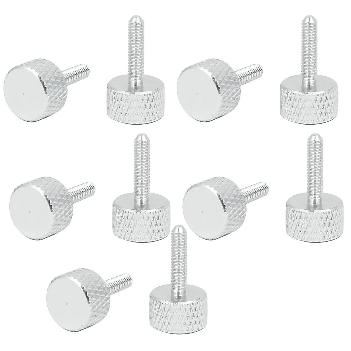 uxcell Computer PC Graphics Card M3x12mm Knurled Head Thumb Screws Silver Tone 10pcs