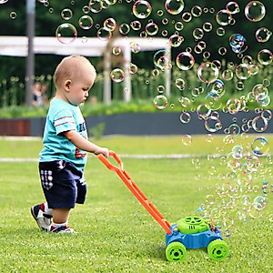 Lydaz Bubble Lawn Mower for Toddlers 1-3, Kids Bubble Blower Maker Machine, Outdoor Summer Push Backyard Gardening Toys, Halloween Birthday Gifts Toys for Preschool Baby Boys Girls Age 1 2 3+ Year Old