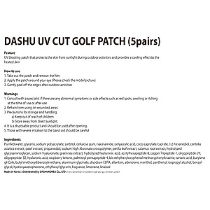 DASHU Daily Sunshield Golf Patch 5 Pairs | Korean Skin Care Cooling Gel Patches for Outdoors | Portable Collagen Patches for Face | Age Defying Sun Shield Peptide Patch | Easy Peel Off Facial Patches