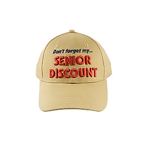 Eakanh Birthday Baseball Cap, Don't Forget My Senior Discount Hat for Dad Grandpa Elders Father's Grandparents Beige
