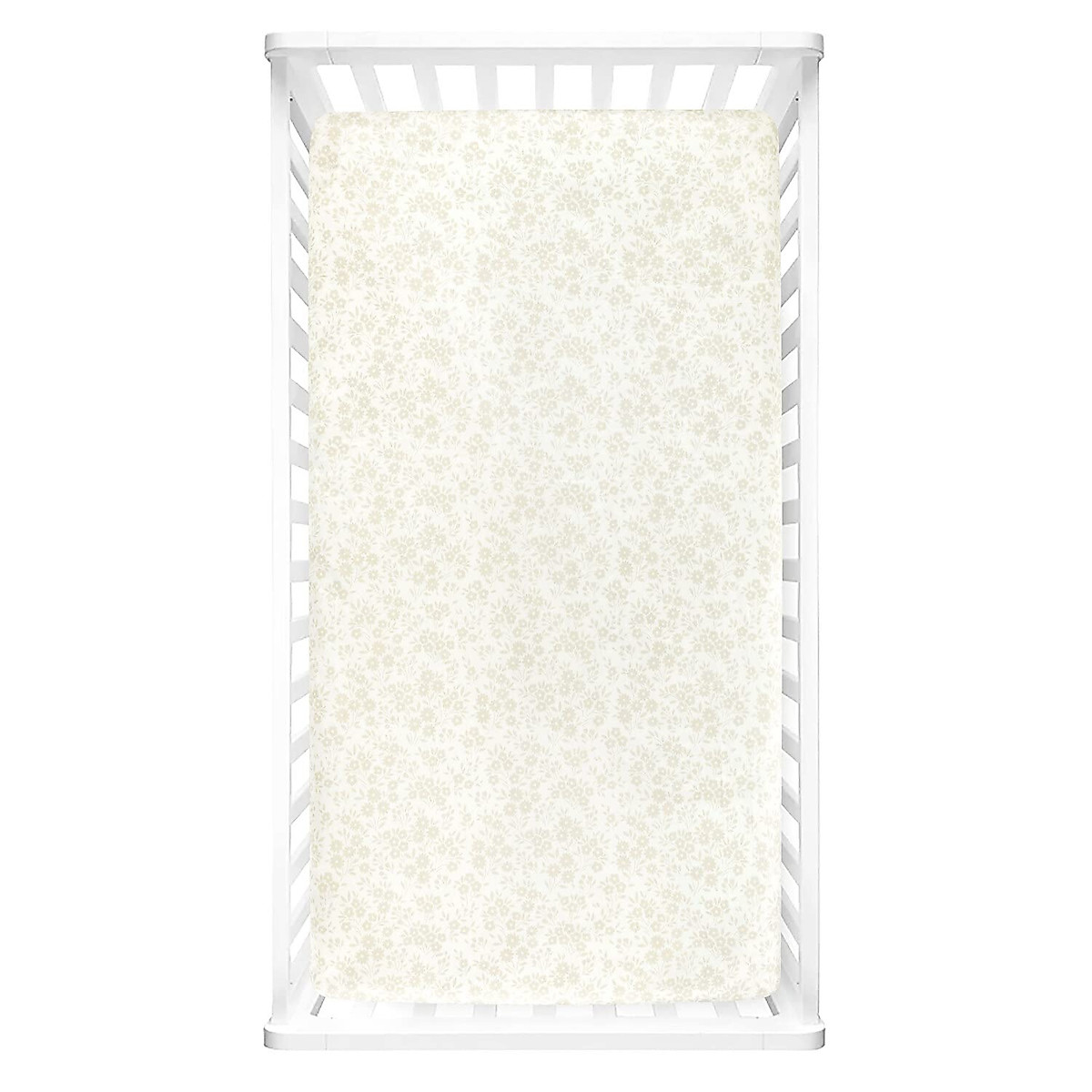 Lush Decor Garden of Flowers Soft & Plush Fitted Crib Sheet, 52"x 28", Neutral