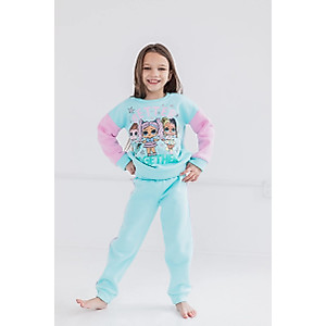 L.O.L. Surprise! Unity Flipside Marine Q.T. Little Girls Fleece Pullover Sweatshirt and Jogger Pants Set Pink/Green 6-6X