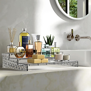 Simple Houseware 3 Tier Spice Shelf For Countertop Cabinet Storage Organizer, Clear