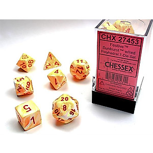 Festive Polyhedral Sunburst W/Red 7-Die Set