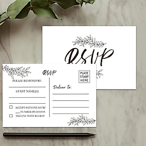 EKSPLODI 50 RSVP Cards, RSVP Postcards, Response Card, Blank RSVP Reply, RSVP for Wedding, Rehearsal Dinner, Baby Shower, Bridal Shower, Birthday, Engagement, Bachelorette Party Invitations.