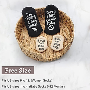 UAREHIBY Pregnancy Gift New Mom Gifts, Growing a Tiny Human Mom Socks & Baby Socks Gift - Mom to Be Gift Pregnant Women Gift Set, Best Gifts For Expecting Mom Mother's Day