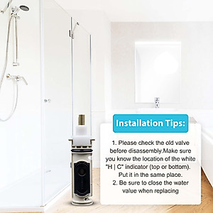 1222 Replacement Cartridge Compatible with moen One-Handle PosiTemp Faucets, Replacement Compatible with moen 1222 Shower Valve Cartridge,Metals & Plastics (1)