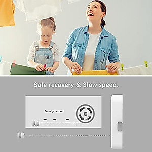 Retractable Clothesline Indoor Outdoor Clothes Line 14ft, Wall Mounted Heavy Duty Retractable Clothesline Laundry Line Retractable Can Hanging Clothes 55lb, Clothes Drying line Best Gift for Family