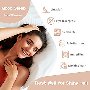 Sinpooo Satin Pillowcase for Hair and Skin,Softer Than Mulberry Silk Pillow Cases 1 Pack, Satin Pillowcases with Zipper, Cooling Pillow Cases Standard Size, Rainbow Tie Dye