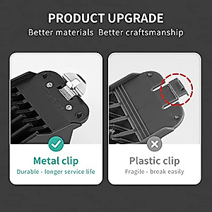 Yinke Clipper Guards for Wahl Hair Clippers Trimmers with Metal Clip - 1 & 1/4" 1 & 1/2" 2, NO.16 NO.12 NO.10 Extra Long Attachments Fits Most Size Wahl Clippers (Pack of 3) (Black)