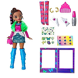 Far Out Toys GLO-UP Girls Season 2 Kenzie African American Girl Fashion Doll, Dazzling Jewelry, Hair Gems, Accessories, Fashions, Face Stickers, Makeup, Nails