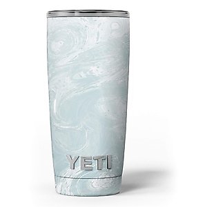 Design Skinz Blue Slate Marble Surface V1 - Skin Decal Vinyl Wrap Kit Compatible with The Yeti Rambler Cooler Tumbler Cups