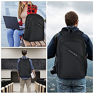 Travel Laptop Backpack, Business Laptop Backpack, College Backpack Anti Theft Durable with USB Charging Port, Water Resistant Work Computer Bag Fits 15.6 Inch Notebook, Gifts for Men, Black