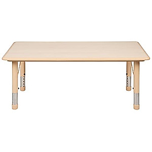 Flash Furniture Wren 23.625"W x 47.25"L Rectangular Natural Plastic Height Adjustable Activity Table