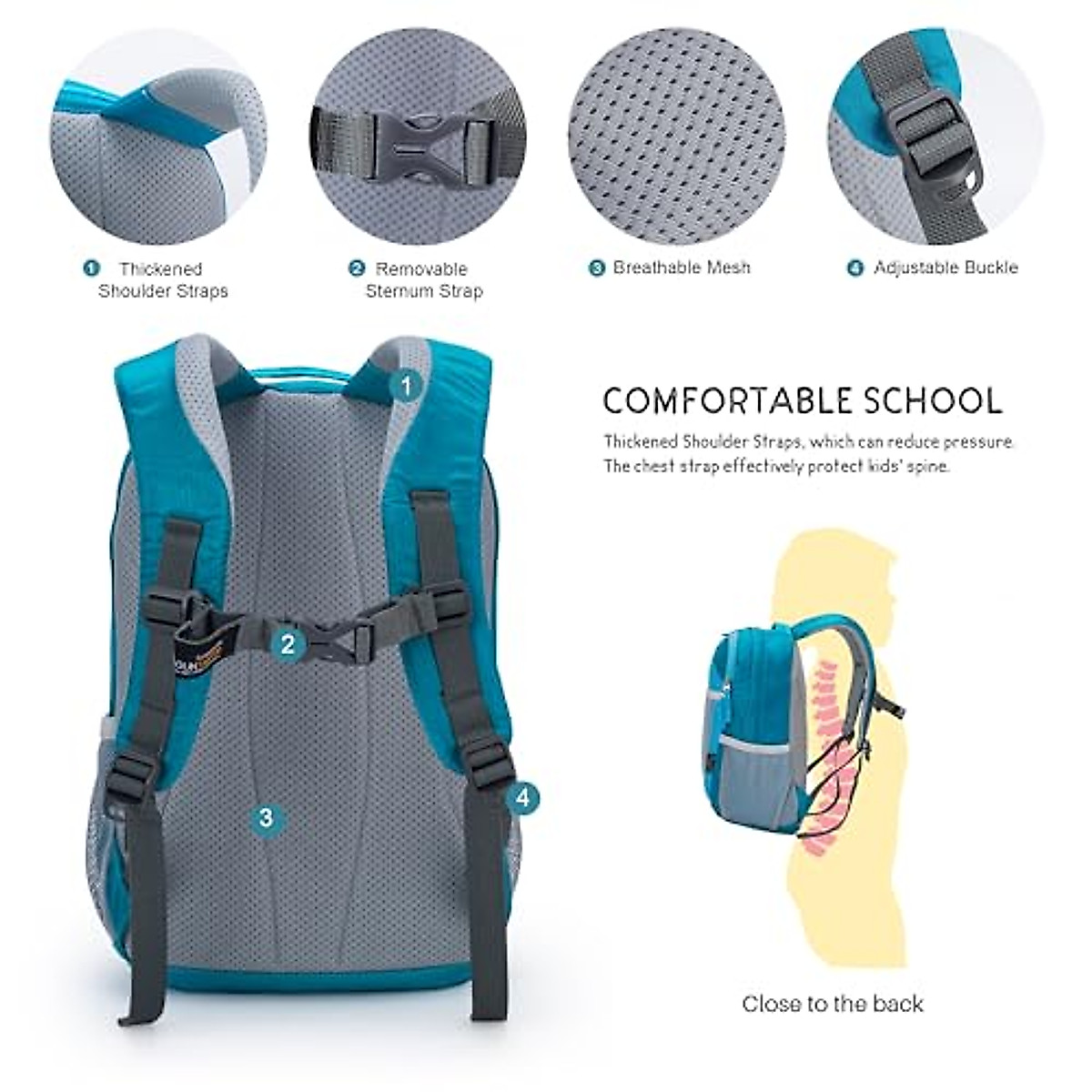 MOUNTAINTOP 8L Kids Backpack for Boys Girls Kindergarten Preschool Children Daypack
