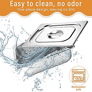 Thenshop 8 Set Stainless Steel Hotel Pans Steam Table Pan with Lids 4 inch 1/2 Half-Size Restaurant Pans Anti Steam Table Pan for Hotel Food Buffet Event Catering Supplies (Classic)