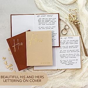 Elegant Linen Wedding Vow Books With Gold Foil Lettering - Perfectly Sized His and Hers Vow Books With Plenty Of Pages To Write Whatever is on Your Heart - A Beautiful Addition For The Wedding Day