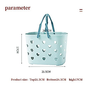 YUSAILU Shower Caddy Basket Shower Organizer Bucket Portable Pastic Storage Basket Using in Dormitory Bathroom Kitchen (Green 2)