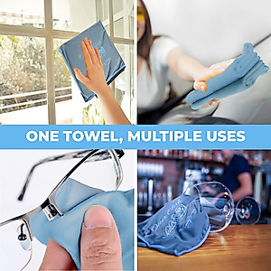 Trendy Bartender Toast to Perfection Microfiber Glass Polishing Lint-Free Cloth for Spotless Shine and a Residue-Free Finish - Pack of 2-25x20 inch - Grey