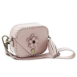 Secbolt Leather Cases Compatible with Airpod Pro Case Cover Cute for Women, Pink, Protective Cover Bag Purse with Strap Compatible with Apple AirPods Pro 2019