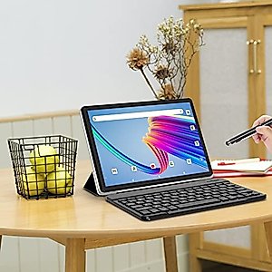 2024 Android 12 Tablets 10.1 Octa-Core 2 in 1 Tablet 4GB+64GB ROM 512GB Expand Include Case, Keyboard, Stylus, 13+5 Dual Camera, GPS, Bluetooth, Google Certificated 10.1 inch Tablet
