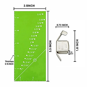 Seam Guide Ruler and Magnetic Seam Guide for Sewing Machine,1/8” to 2” Straight Line Hems Sewing Ruler of Sewing Products for Sewing Gauge, Includes 1/4” Pivot Point and 45 Degree Trim Line