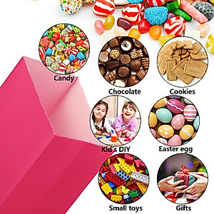 Jucoan 60 Pack Small Solid Color Paper Party Favor Bags, 9 x 5 x 3 Inch Paper Gift Bags, Wrapped Treat Bags Candy Bags for Candy Buffet, Hallowween Trick or Treat, Kids Birthdays, Baby Showers, Christmas Party, 6 Colors