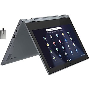 Lenovo 2022 Flex 3 Chromebook 11.6" HD Touch-Screen Laptop, Intel Celeron N4020 Processor, 4GB RAM, 32GB eMMC Flash Memory, HD Webcam, Chrome OSChrome OS, Abyss Blue, 32GB USB Card