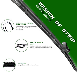 3 Factory Wiper Blade Replacement for Mazda CX-5 CX-9 02/2017-2021 2022 2023 Original Equipment Windshield Window Wiper Blades Set - 24"/18"/14"(Set of 3)