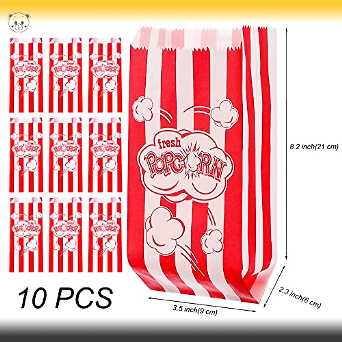 KARAQY 10 Pcs Movie Night Snacks Trays Box - Movie Night Drink Carrier with Handles, Disposable Popcorn Bags, Cinema Combo Popcorn Drink Holder for Movie Theater Cinema Party Supplies Favors