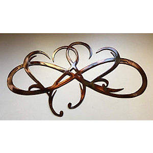 Dual Infinity Hearts Metal Wall Art Accent Two Hearts Become One