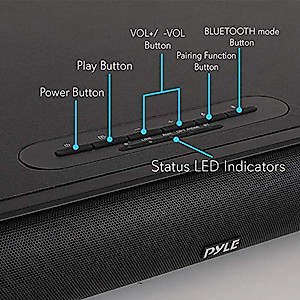Pyle TV Soundbar Soundbase Bluetooth - Upgraded 2018 Wireless Surround Sound System for TV’s With Built-in Subwoofer, Remote Control, AUX RCA Optical Digital Inputs for TV PC - PSBV600BT