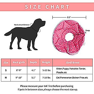 WZ PET Adjustable Dog Cat Cone,Soft Recovery Cat Cone Collar,Dog Protective Collar for Cats and Puppy Surgery,Pink,Small