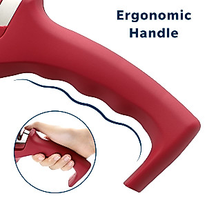 Wanbasion Red Premium Kitchen Knife Sharpener Professional 3 Stages, Kitchen Knife Sharpener Manual Sharpening, Knife Sharpener for Kitchen Knives with Stainless Steel Ceramic Diamond Blade